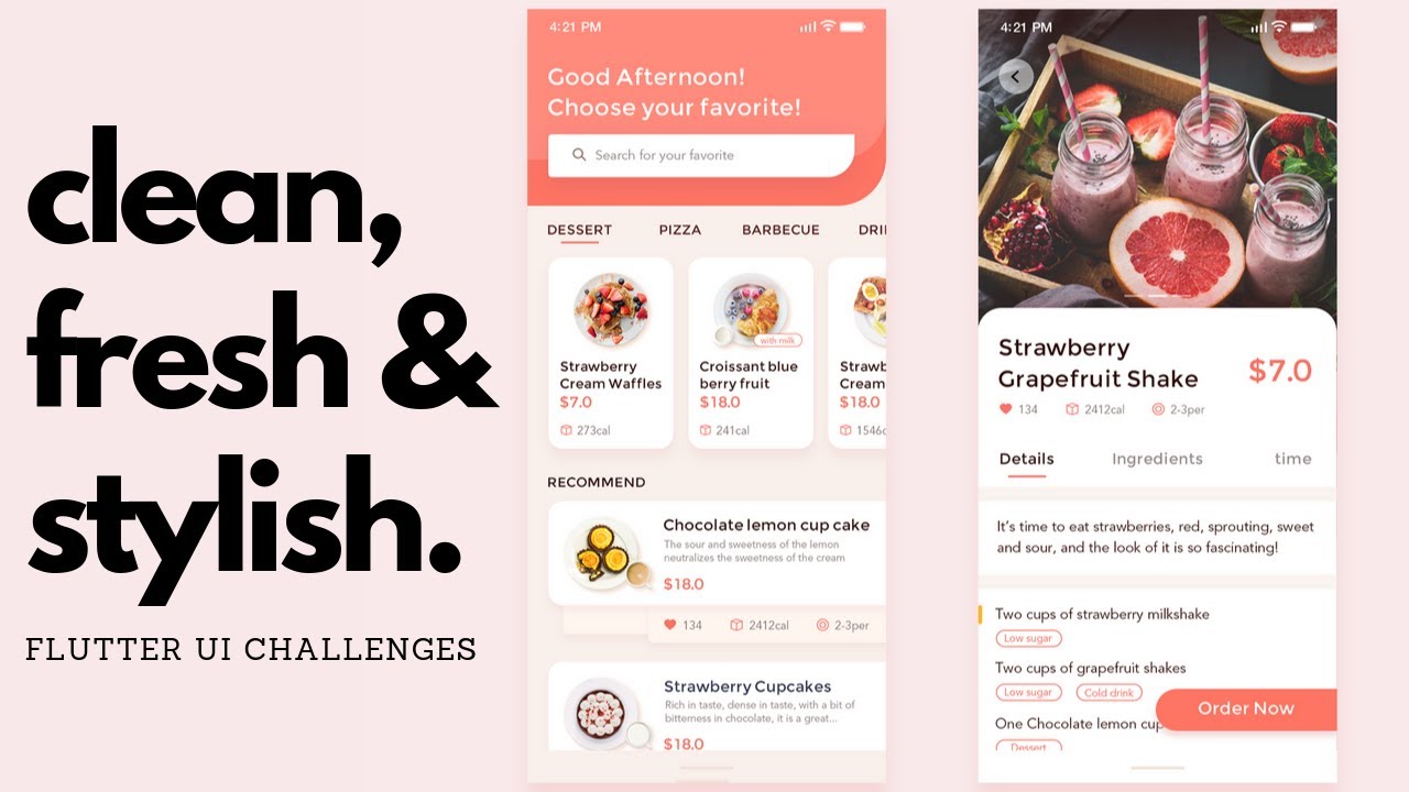FlutterUI - Clean designs - Cakes and pastries