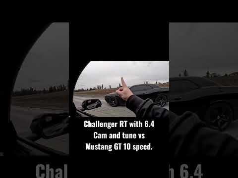 Challenger RT 5.7 hemi with 6.4 Cam/Tune vs Mustang GT 10 speed.