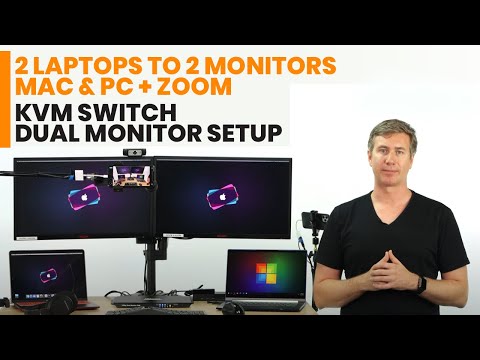 KVM Switch Dual Monitor Setup β 2 Laptops to 2 Monitors β Mac & PC + Zoom