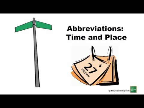 Abbreviations: Time and Place
