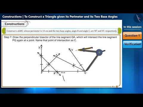 How to Construct a Triangle with Perimeter and Two Base Angles-2 Video ...