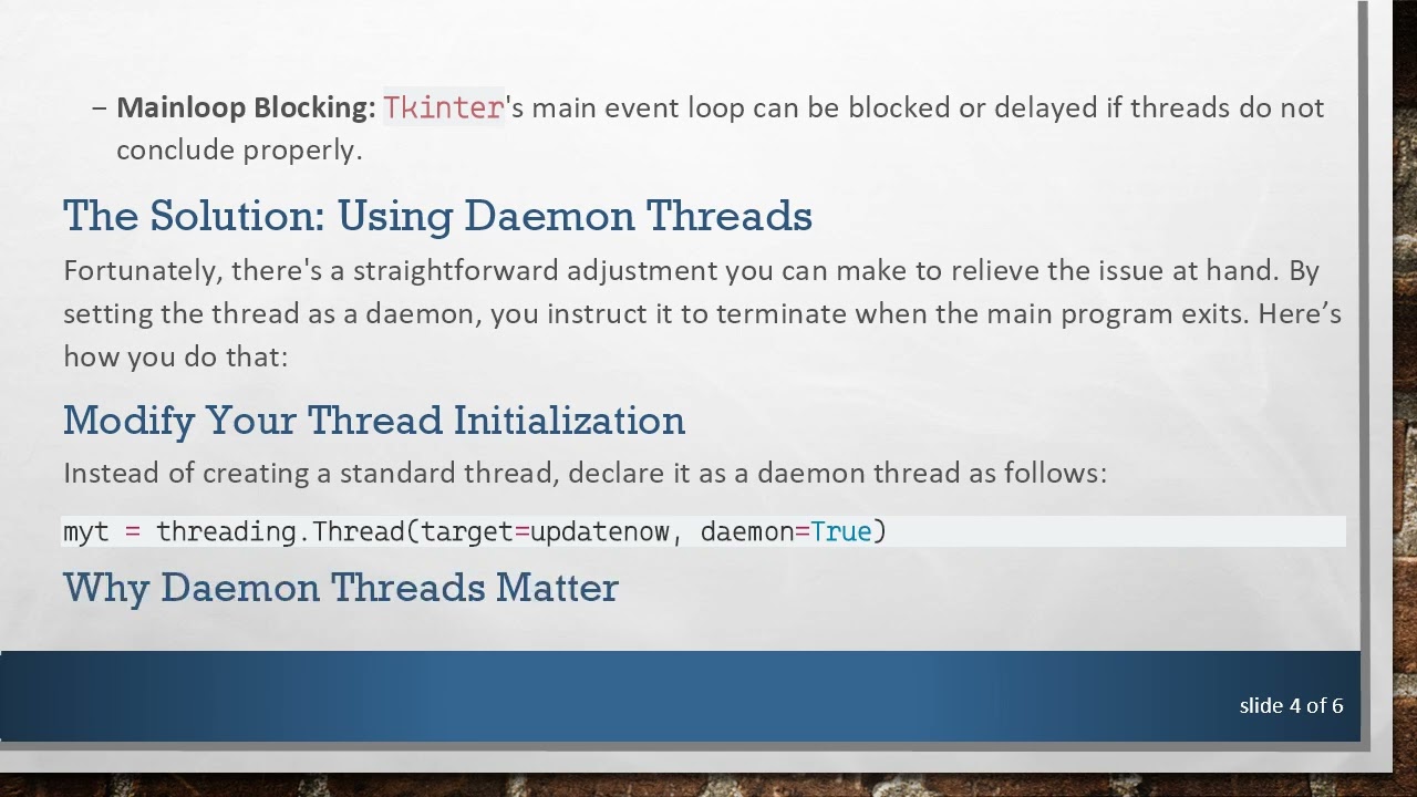Resolving Tkinter Exit Issues with Threading in Python Applications