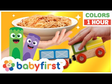 Toddler Learning Video | COLOR CREW MAGIC - Train & Spaghetti | DIY & Kitchen for Kids |BabyFirst TV