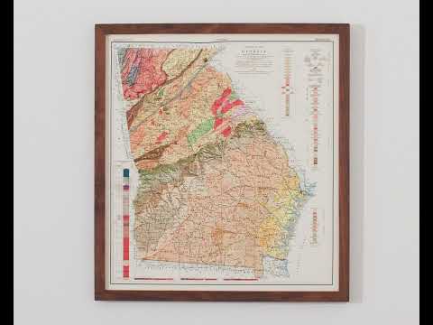 1938 Georgia Geological Map in 3D Raised Relief