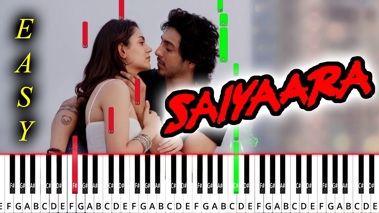 Saiyaara - Title Song - Notes+Sheet+MIDI - EASY Piano Tutorial