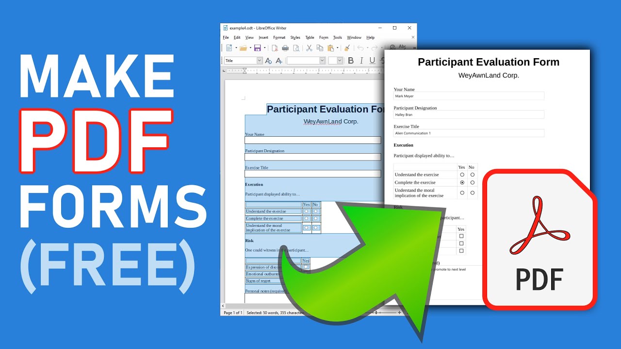 Create Fillable PDF Files (Forms) with Free and Open Source Software (LibreOffice Writer)
