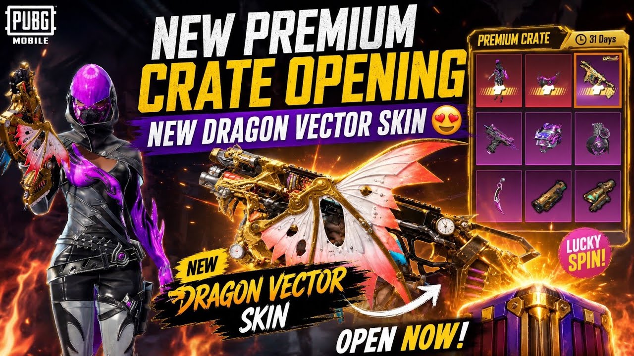 Pubg New Premium Create Opening.Dragon Vector.