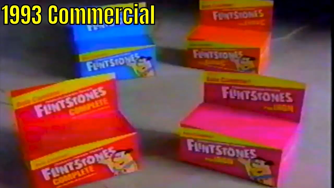 Flintstones Vitamin Commercial From 1993 I'm A Flintstone Kid 10 Million Strong and Growing