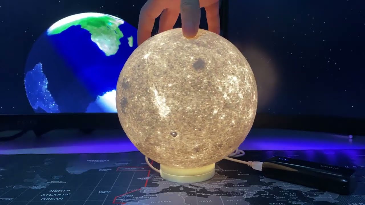 3D Printed LED Lamp Kit - Light Up Moon