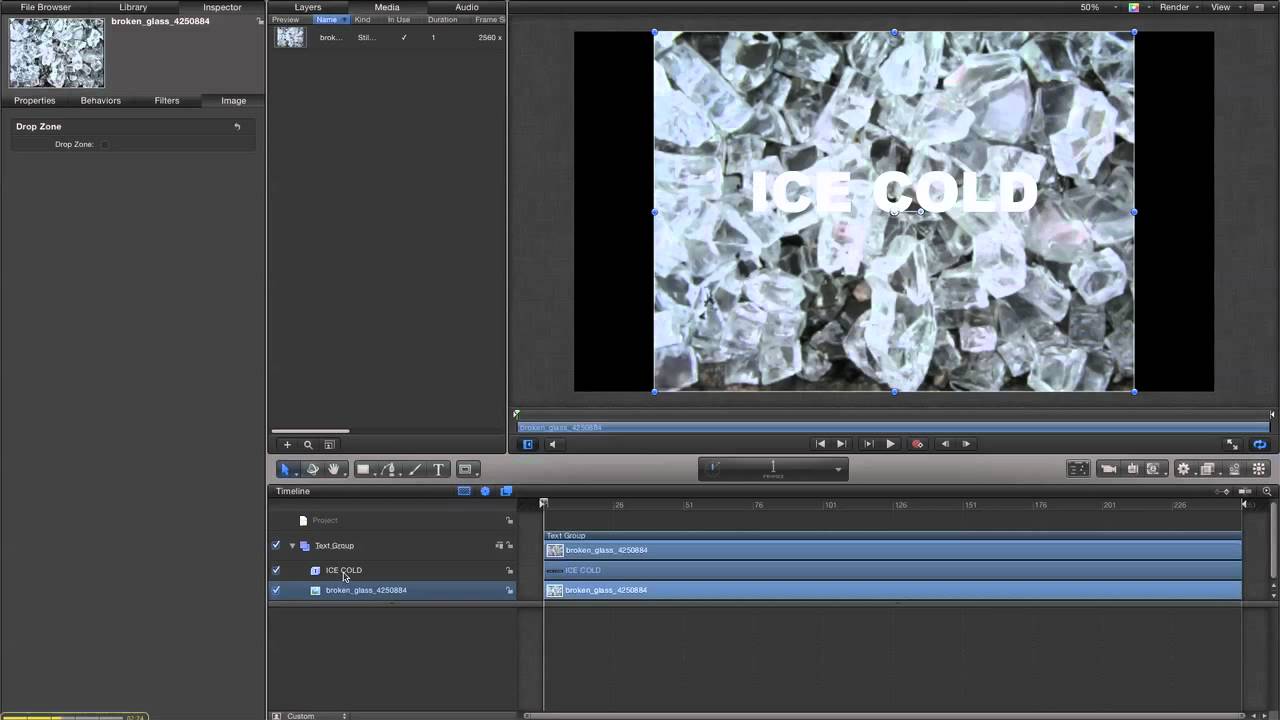 Apple Motion 5 Tutorial - Exploding Ice Text (Part 1)