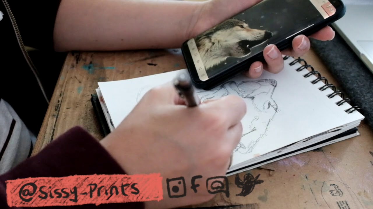 Howling Wolves Art process *Sissy Prints*