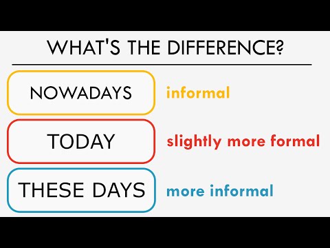 Nowadays, today or these days?