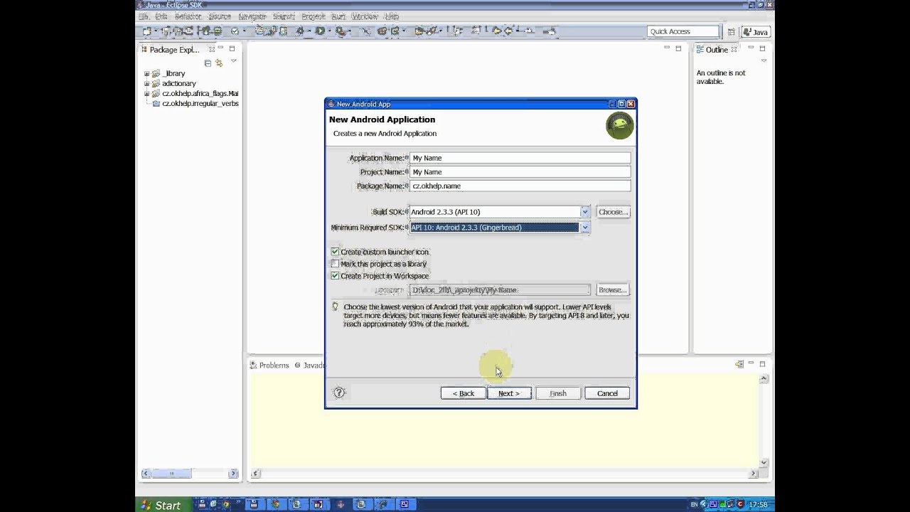 Create new Android Project with Eclipse