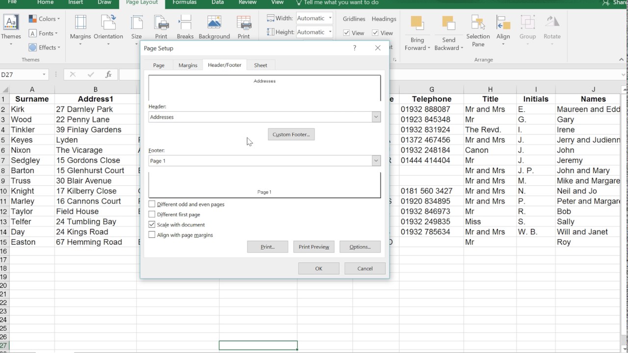 Module 2 - Spreadsheets - addresses