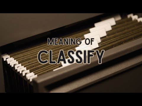 What does 'Classify' mean?