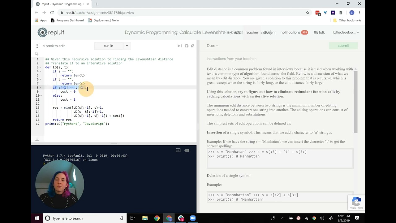Dynamic Programming: Understand  - Implement  Edit Distance
