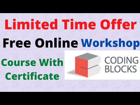 Coding Blocks Online Workshop with certificate || Coding Workshop at coding Blocks || Register Now
