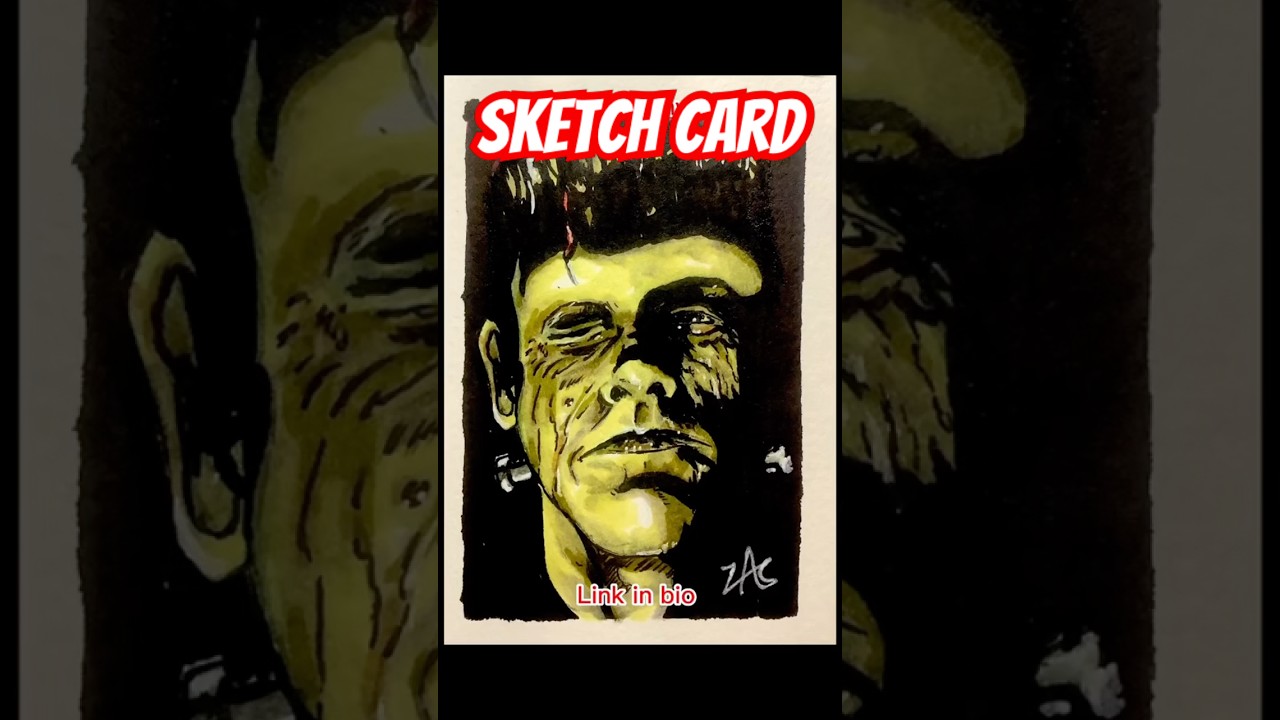 Frankenstein Sketch Card. #frankenstein #universalmonsters #universalstudios #monster #art #ZAC