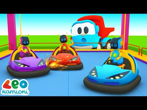 Leo Kamioni filma vizatimorë për fëmijë. Makina përplasëse për robotë! Filma vizatimor ne shqip