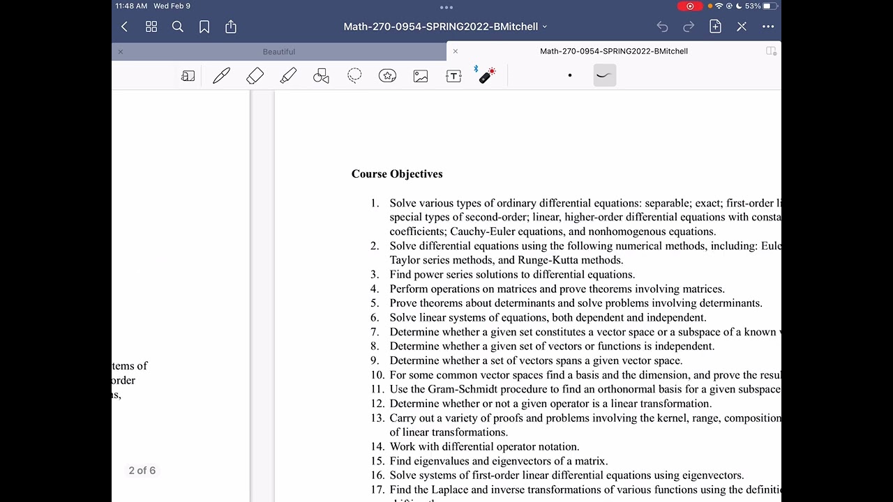 Math 270 Syllabus Spring 2022