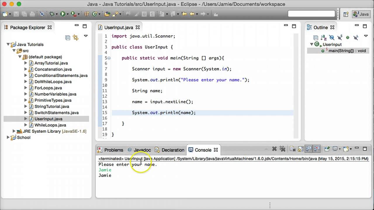 Java Tutorial 12 - Getting User Input
