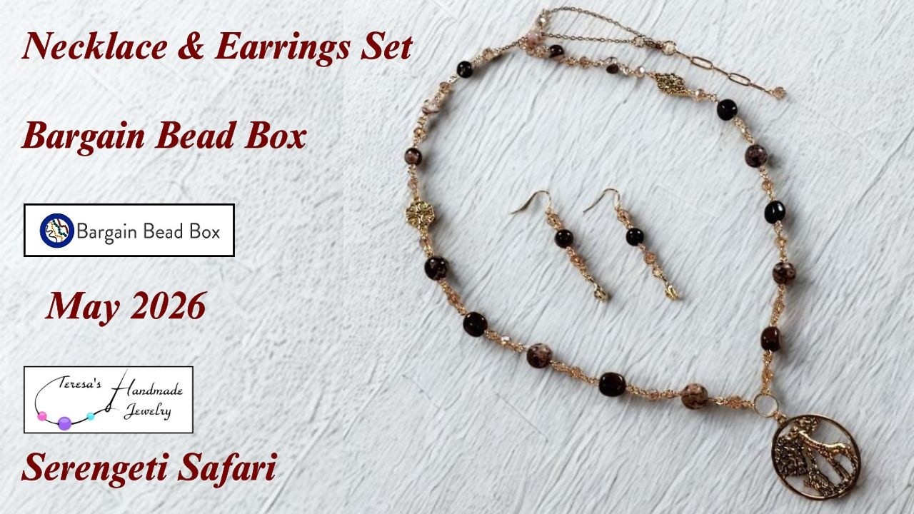 Necklace & Earrings Set | Bargain Bead Box | May 2026 | Serengeti Safari #bargainbeadbox #beading