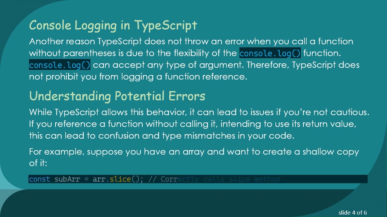 Understanding Why Typescript Allows Function Calls Without Parentheses
