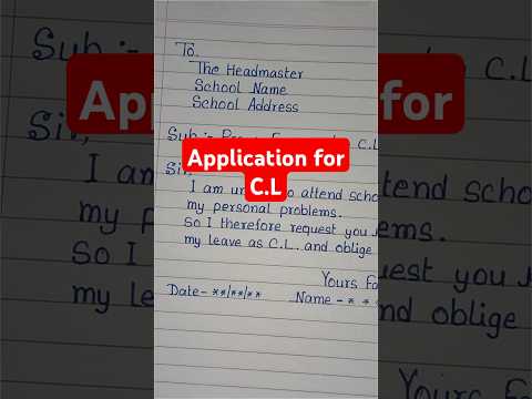 Casual leave application Writing in English