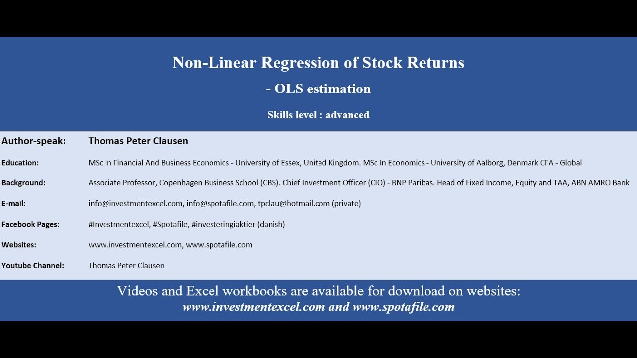 Non-Linear Regression in Finance