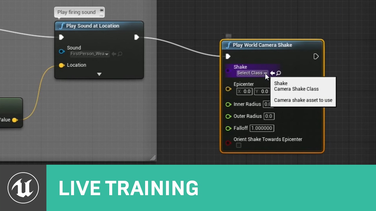 Adding Camera Shake | Live Training | Unreal Engine