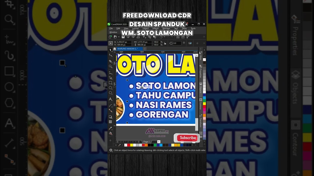 Desain Spanduk dan Banner Warung Makan Soto Lamongan CorelDRAW #sotolamongan #soto #warungmakan