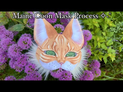 Therian Maine Coon Cat Mask Process~! ⋆˙⟡