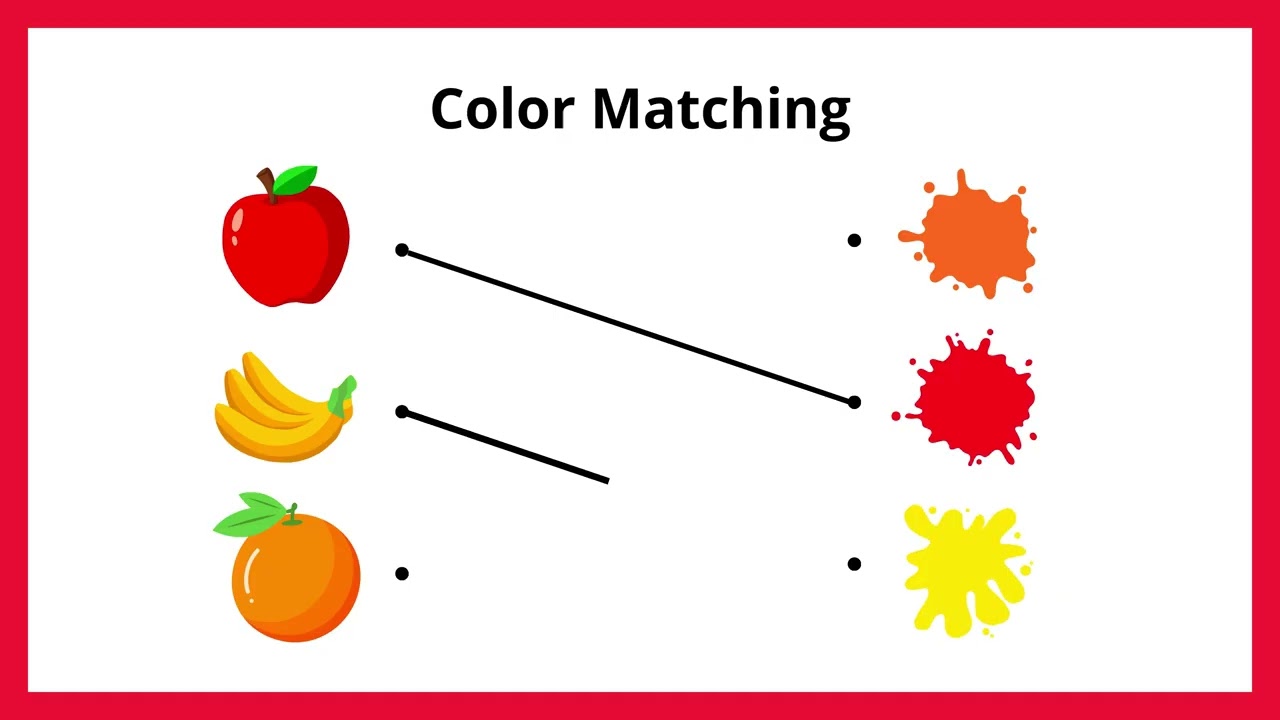 Match Fruits with Their Correct Colors 🍎🍌 | Color Matching for Kids