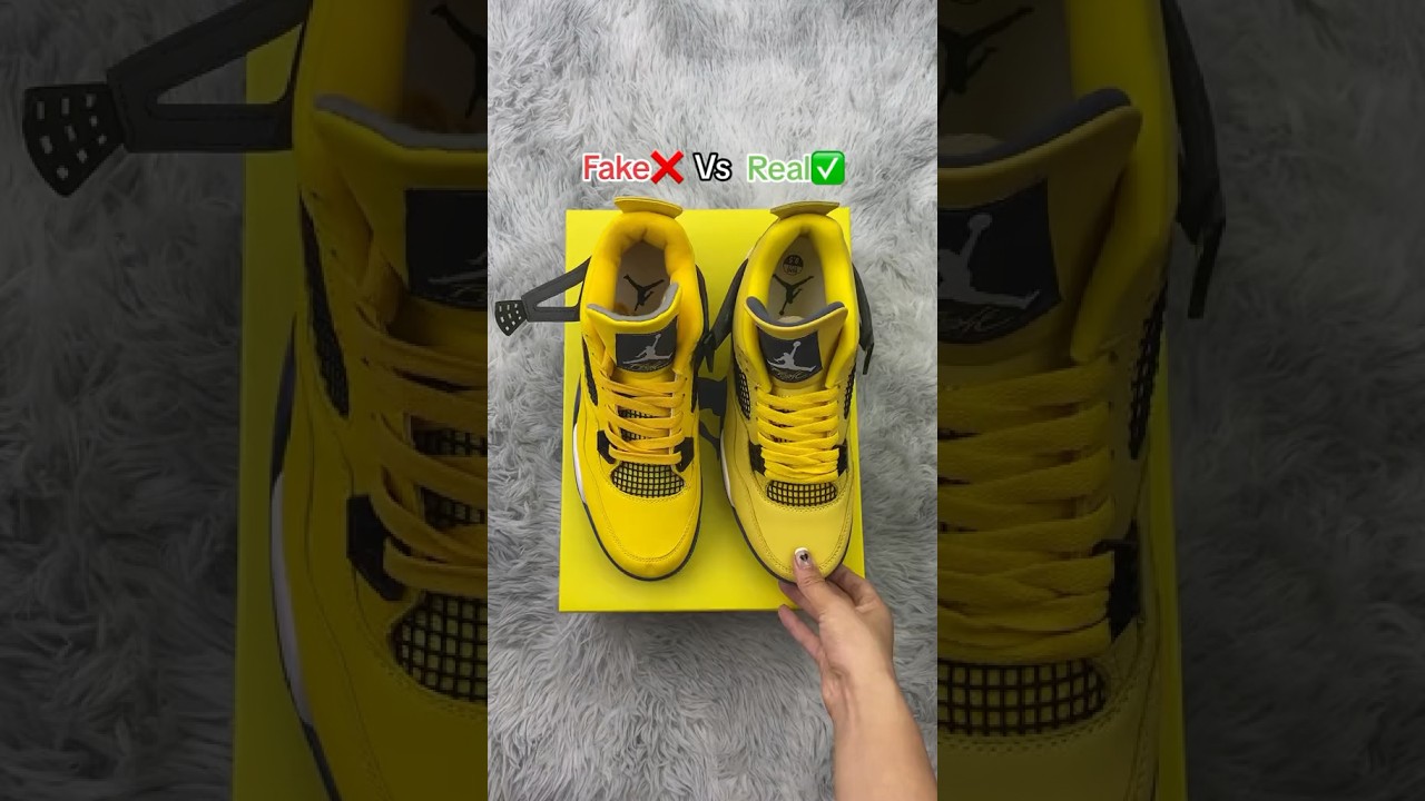 Real Vs Fake Lightning ⚡️ Jordan 4 #sneakerhead #sneakers #viral
