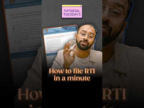 How to File RTI Application in 3 mins Online | Ft. @LegalSHOTS | #TutorialTuesdays Ep 6