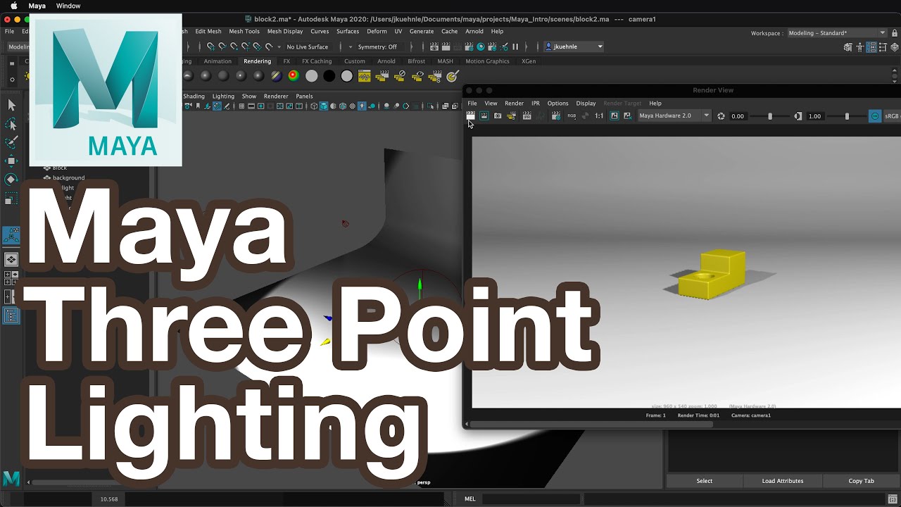 Maya Three Point Lighting Tutorial for Rendering 3D Models