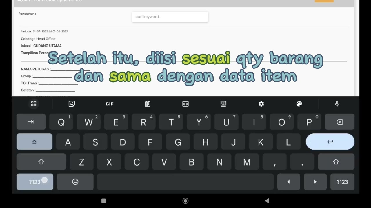 3.1.5.4.1.1 SOP Report Stock Opname