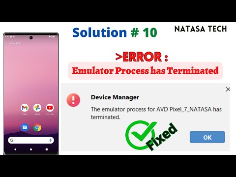 #Solution - 10 | Emulator Process for AVD has terminated error | #androidstudio #natasatech