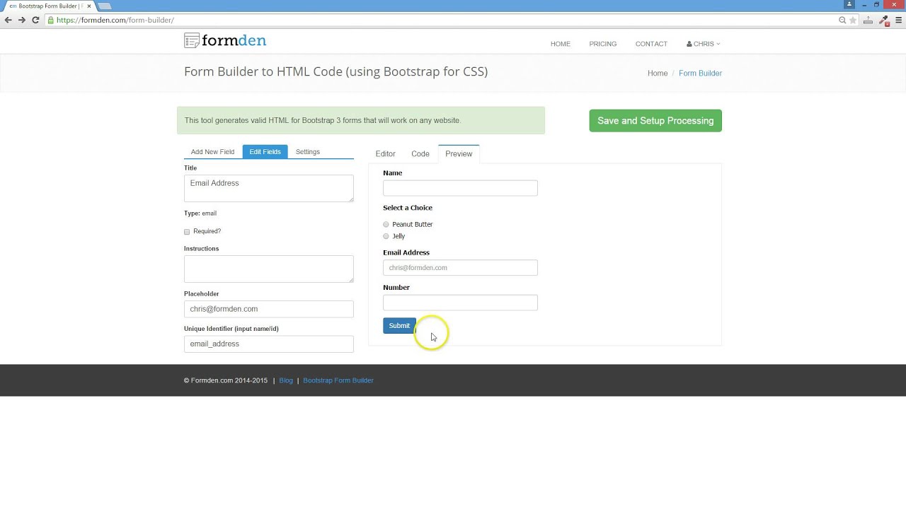 Tutorial:  Bootstrap Form Builder