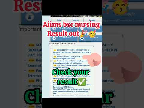 Aiims result 2025 out | aiims bsc nursing result released | check your score | #aiims #result