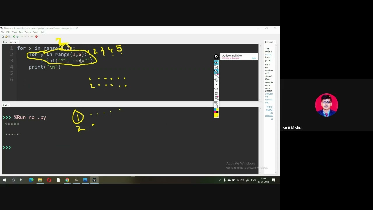 Python Programming - star pattern programs