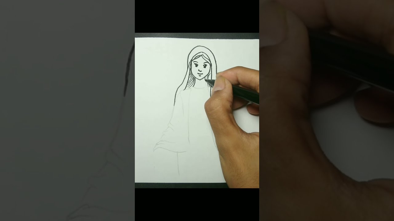 How to Draw Virgin Mary #shorts