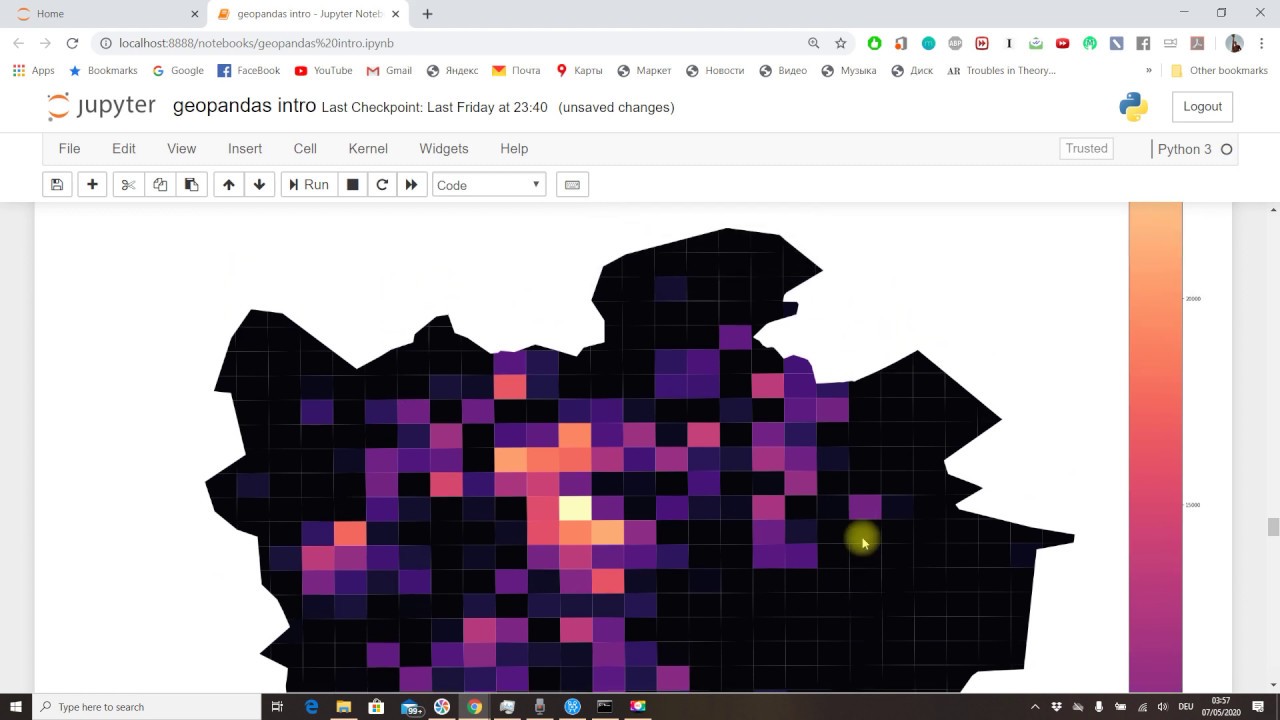 Geopandas: Plotting population densities