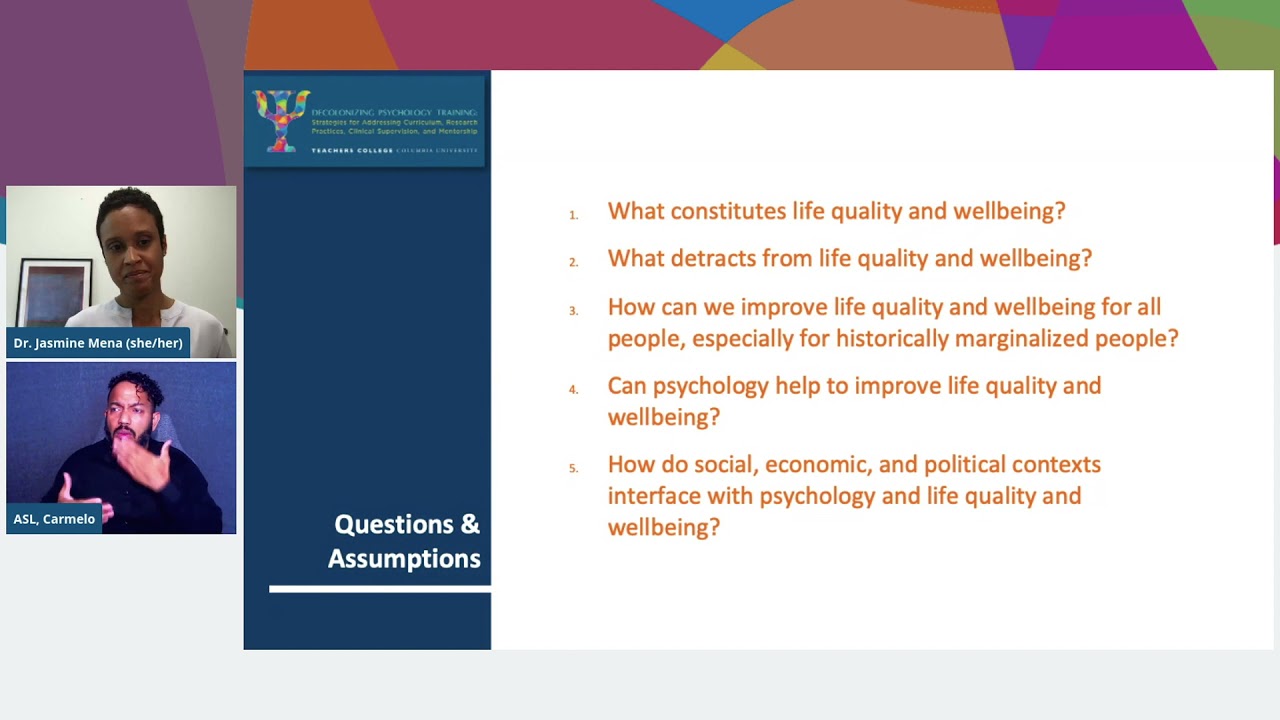 Decolonizing Psychology Training Conference: Curriculum