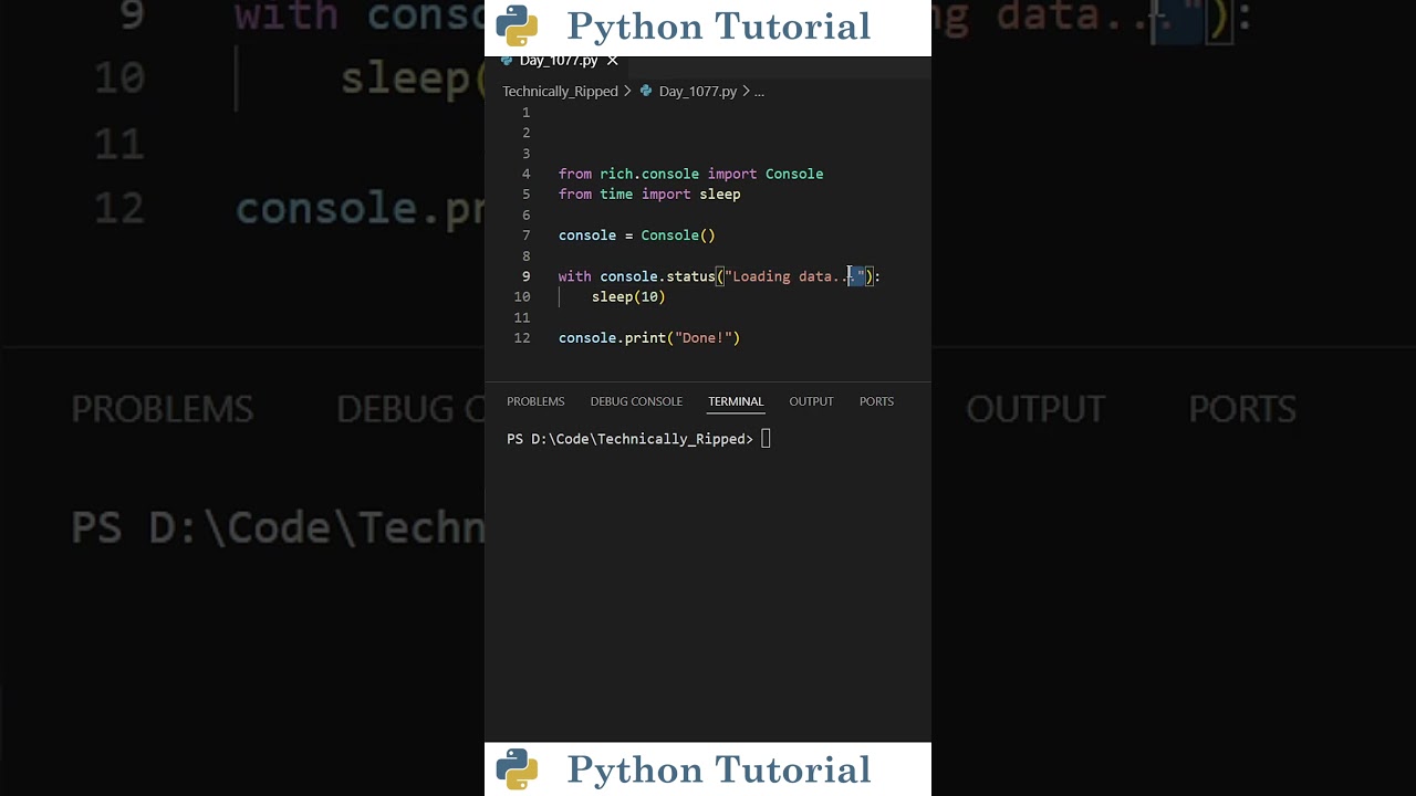 Add a Loading Spinner to Your Python CLI | Python Tutorial