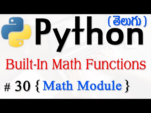 Learn Python Tutorials For Beginners in Telugu Tutorial 30 Math Built In Functions and Module ...