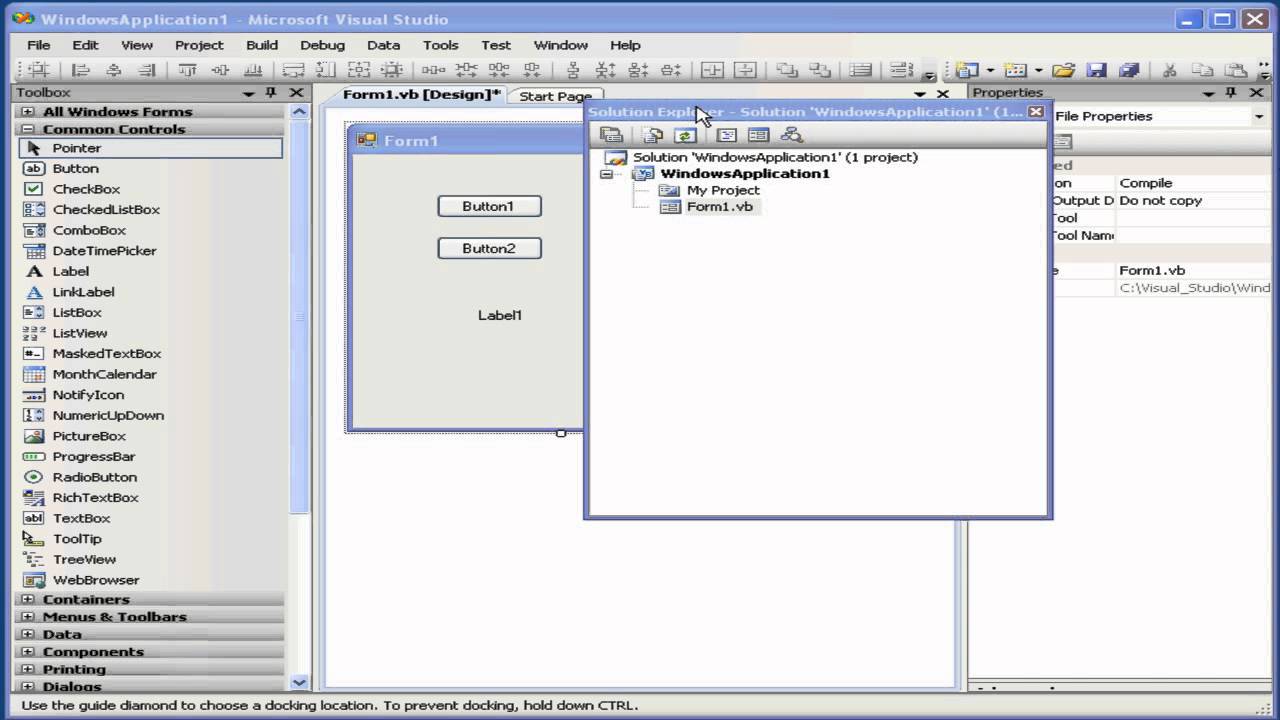 Visual Basic Video Tutorial - Volume 1- Lesson 02: Interface
