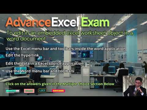 To edit in an embedded excel worksheet object in a word document
