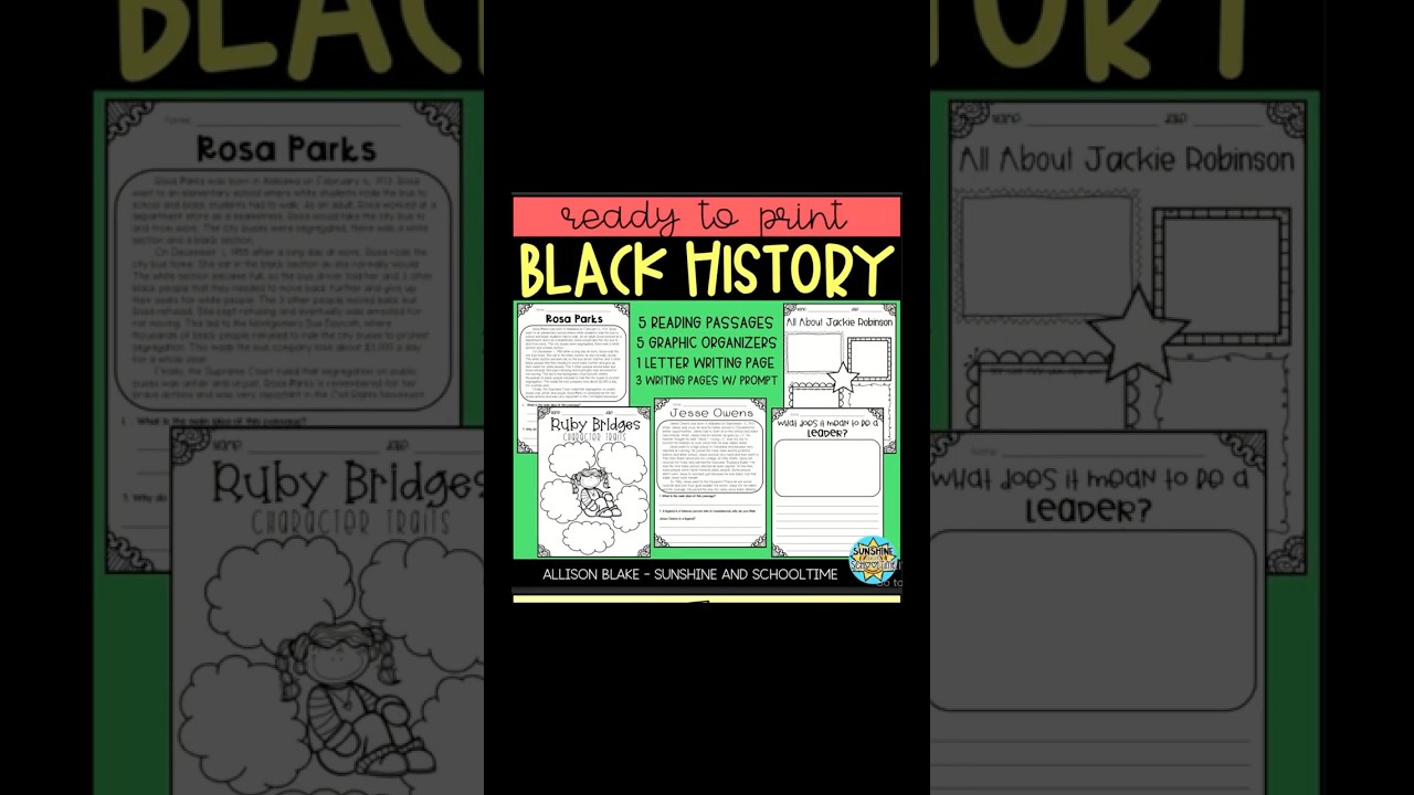 No-prep Black History Month Reading Passages and graphic organizers! #elementaryteacher #tpt #noprep
