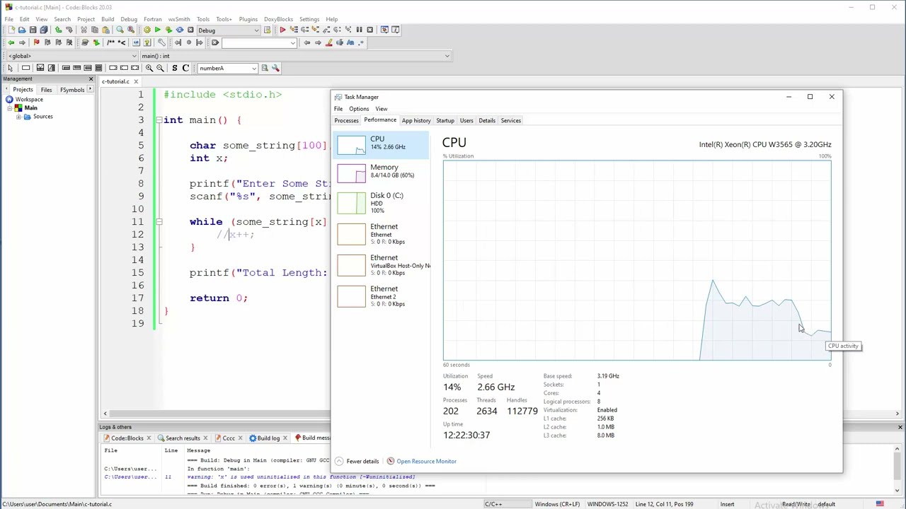 C Program - Get the String Length with While Loop